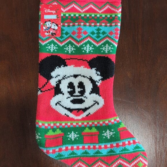 Ruz | Holiday | New Disney Mickey Mouse 8 Knit Christmas Stocking Santa ...